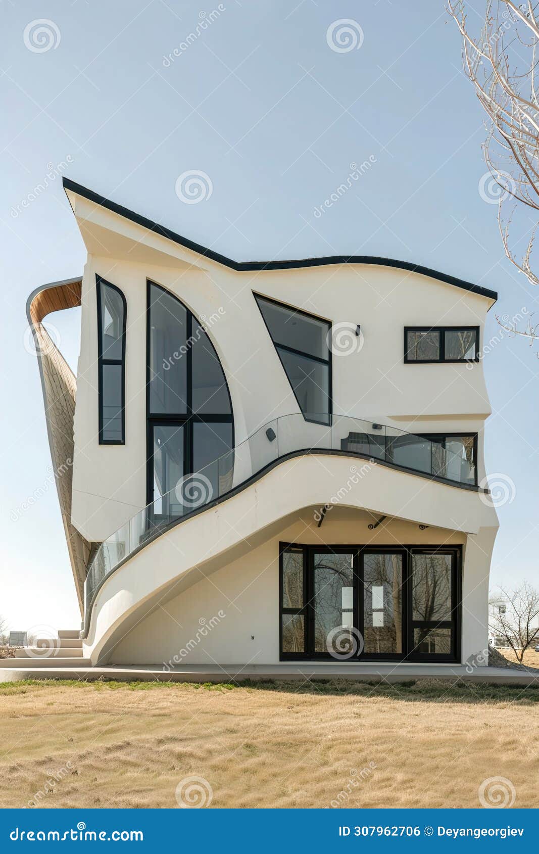 House with an Asymmetrical Facade, Bold Angles, and Unexpected Curves ...