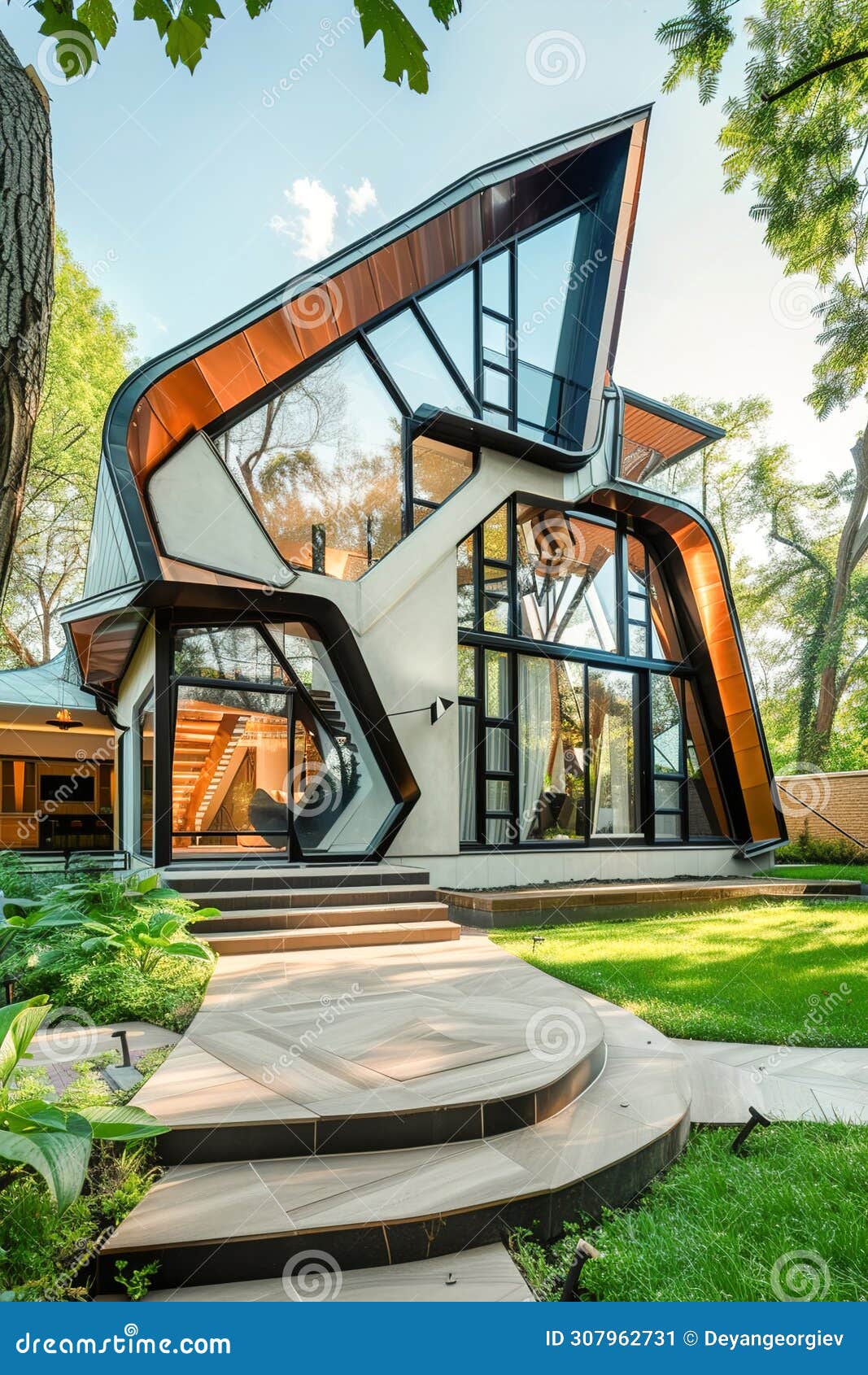 House with an Asymmetrical Facade, Bold Angles, and Unexpected Curves ...