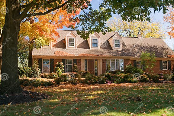 House in autumn stock image. Image of building, colors - 6794505