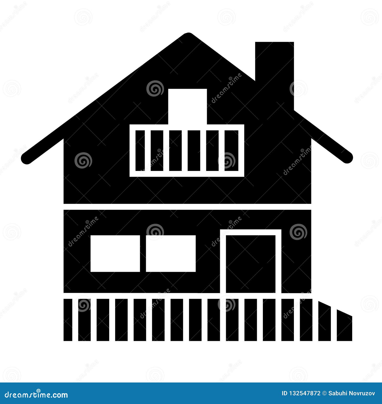 Attic Cottage Thin Line Icon. Architecture Vector Illustration Isolated ...