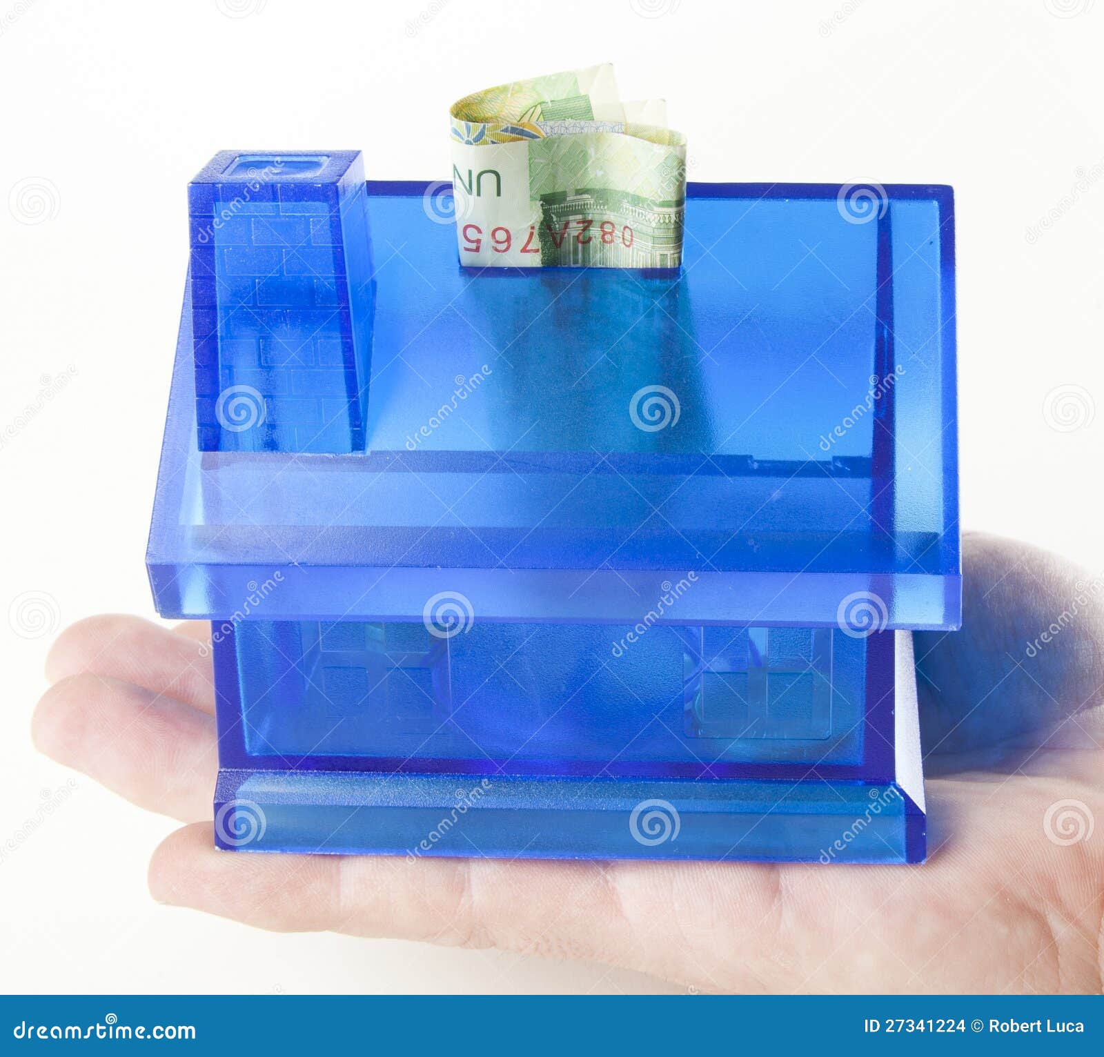 House bank in hand stock photo. Image of bank, cash, coin - 27341224
