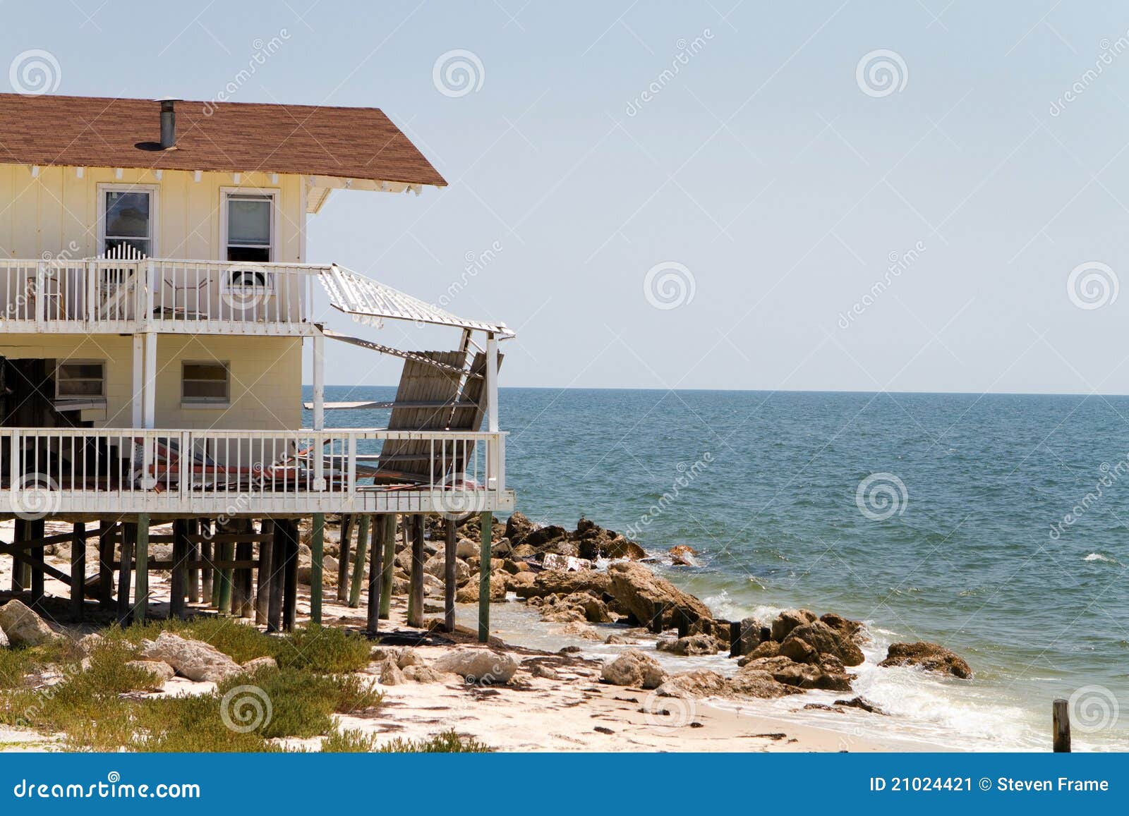House Beach Erosion stock image. Image of winds, beach - 21024421