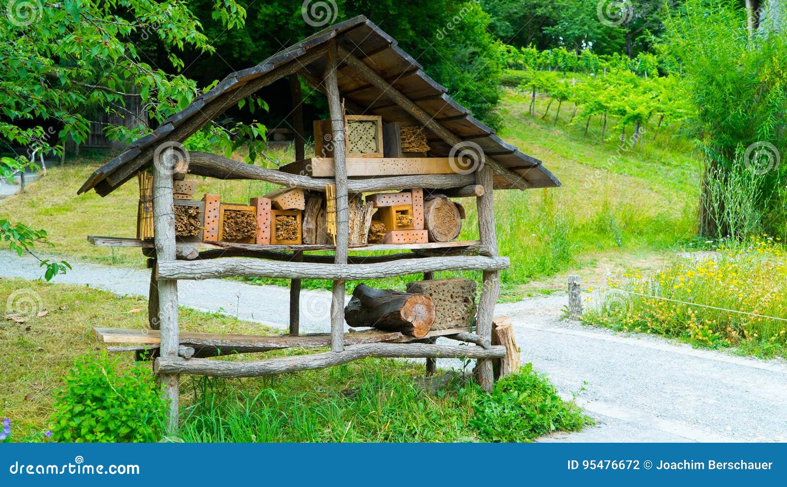 House for Bees from Tree Branches. Stock Photo - Image of stem ...