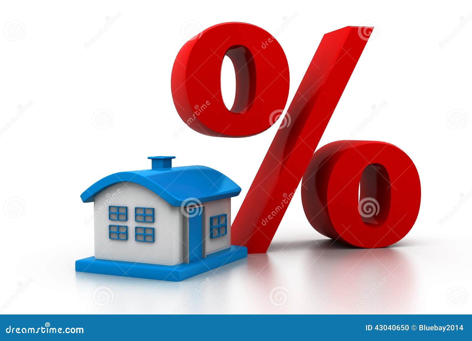 House with a Big Symbol of Percent Stock Illustration - Illustration of ...