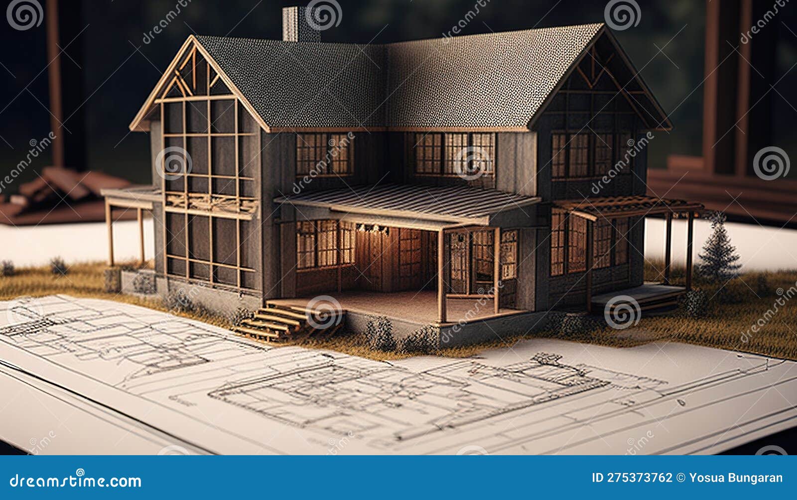 Blueprint And Digital Rendering Of A Modular Building That Incorporates ...