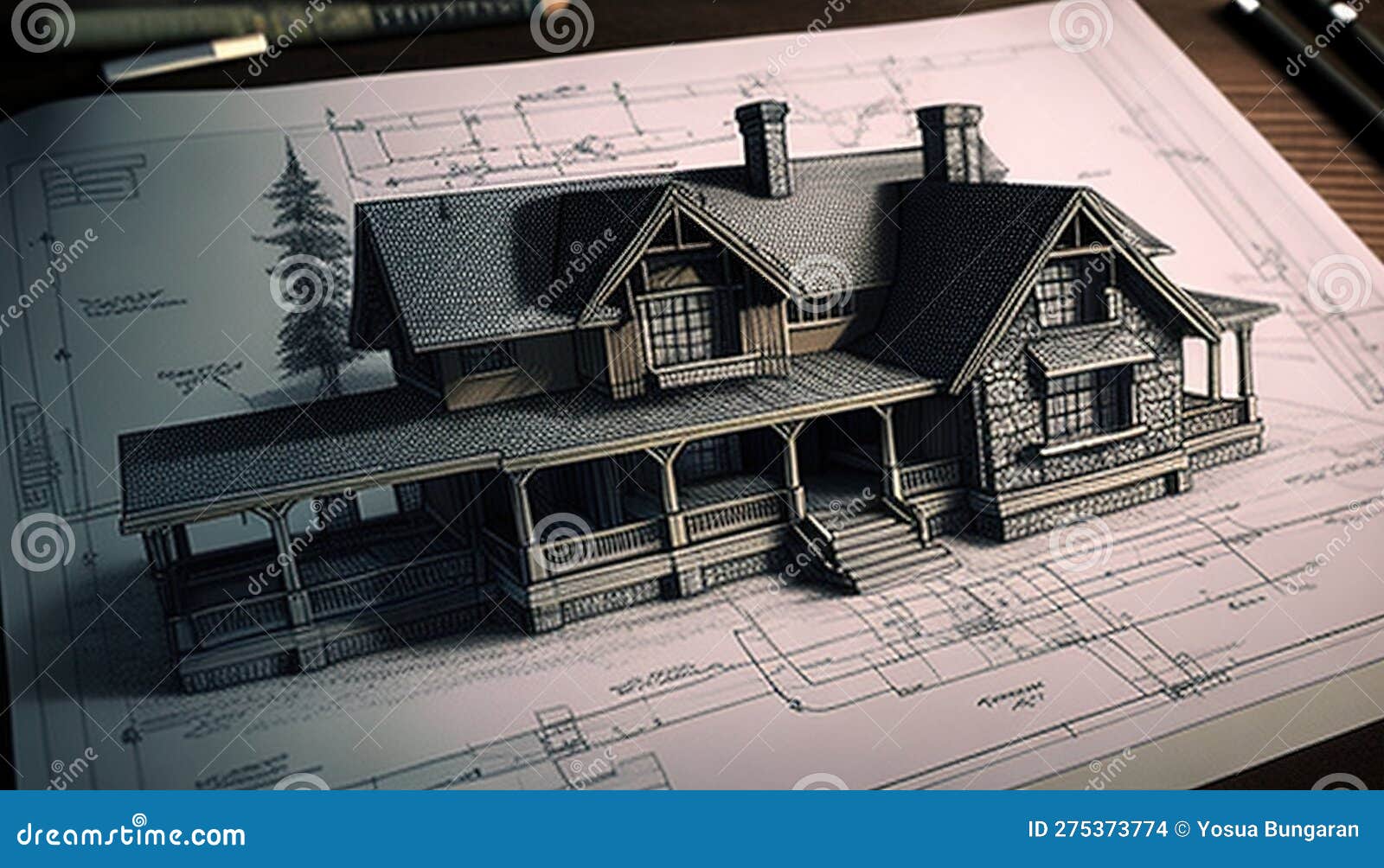 Blueprint And Digital Rendering Of A Modular Building That Incorporates ...