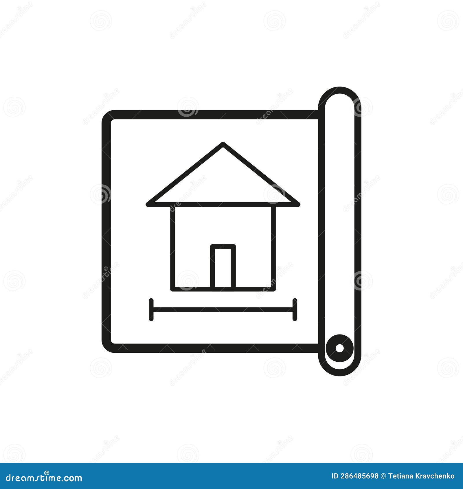 House Blueprint Icon. Architectural Concept. Vector Illustration. Eps ...