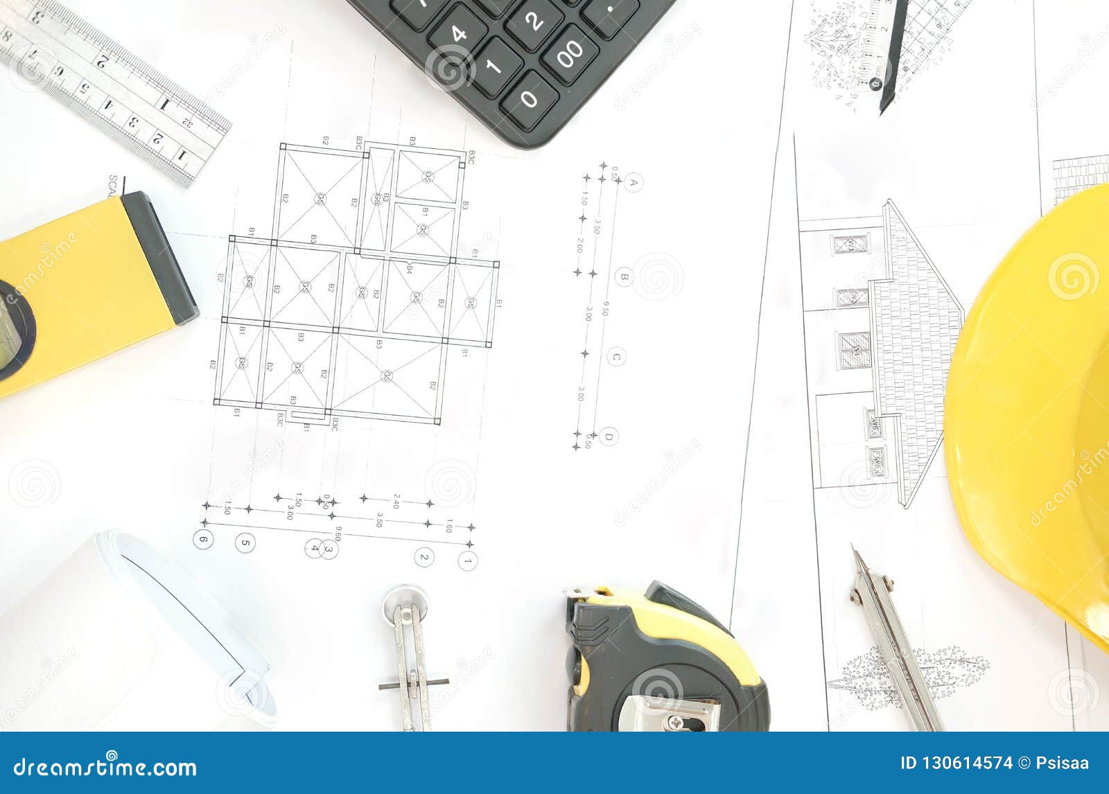 House Blueprint of Real Estate Project at Architect Engineer Wo Stock ...