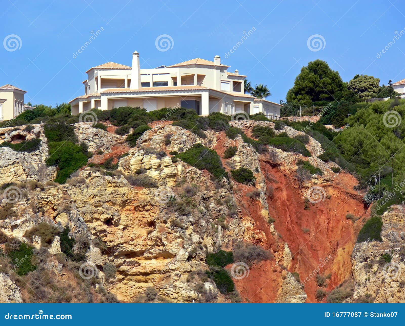 House on bluff stock image. Image of rocky, seashore - 16777087