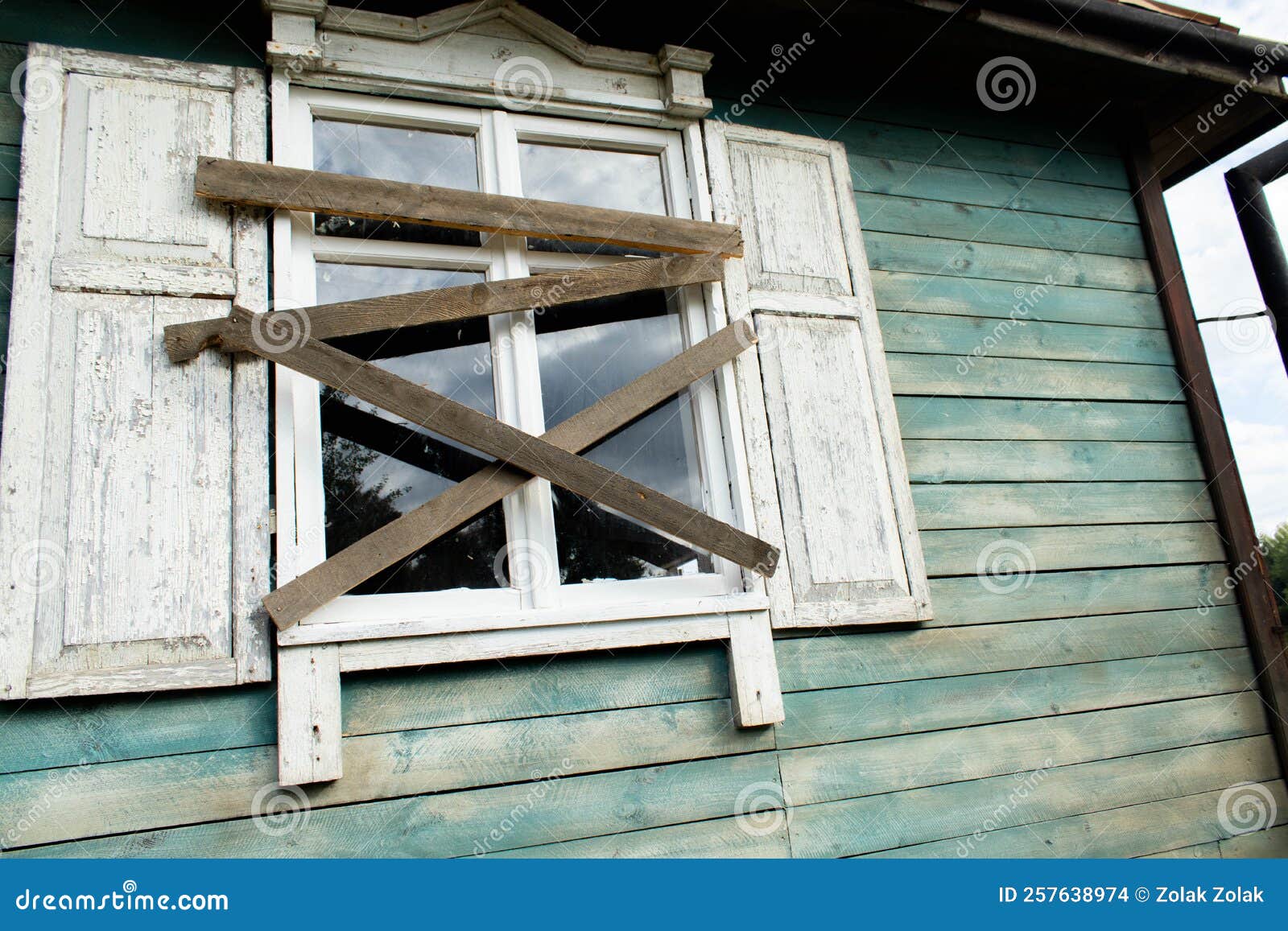 Boarded-up Window. House with Boarded Up Windows Stock Photo - Image of ...