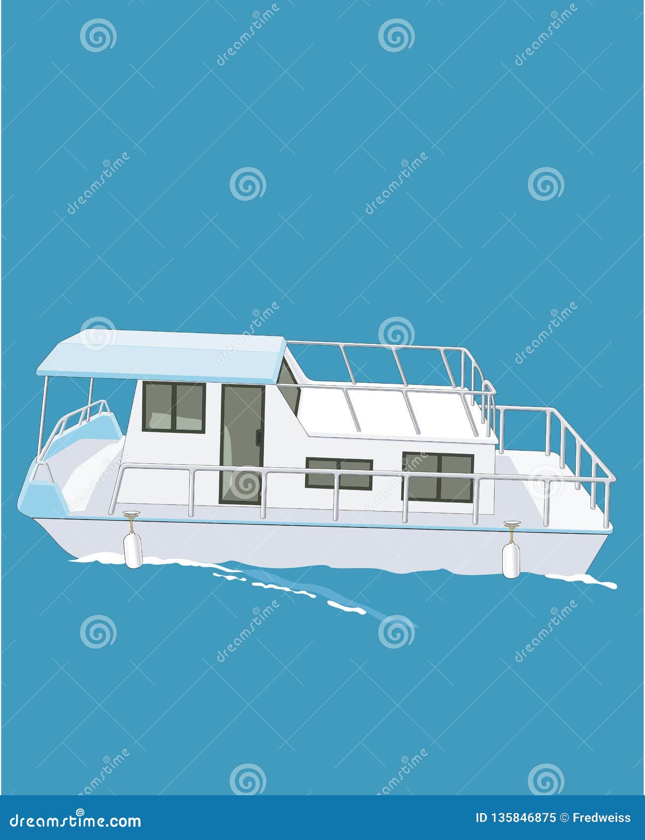 House Boat Vector Illustration Stock Vector - Illustration of vector ...