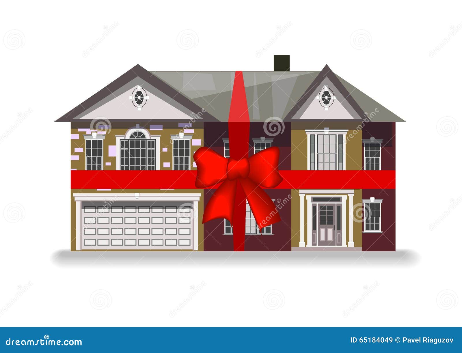 House in bow-knot stock illustration. Illustration of sale - 65184049