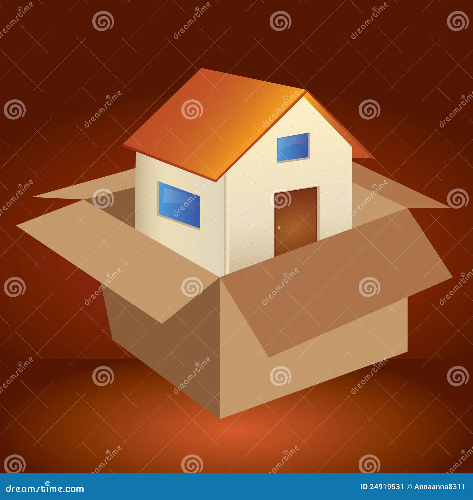 House in box. stock vector. Illustration of delivery - 24919531