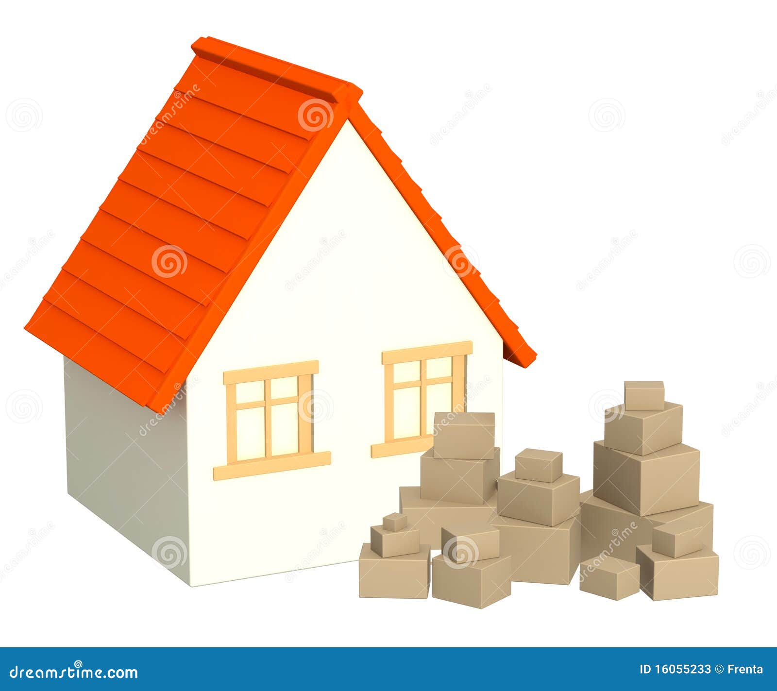 House and boxes stock illustration. Illustration of white - 16055233