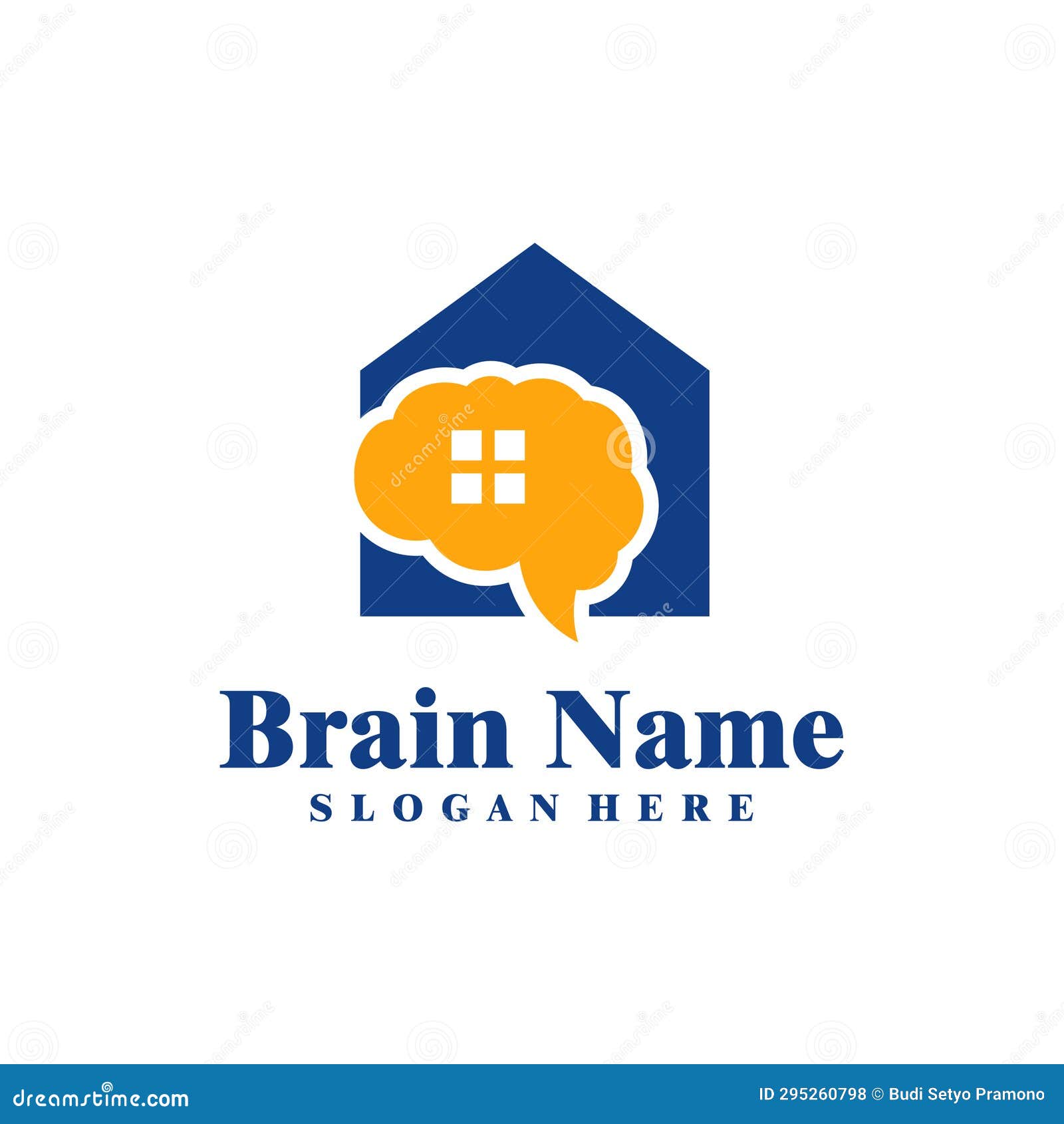 House Brain Logo Design Vector. Creative Brain with House Logo Concepts ...