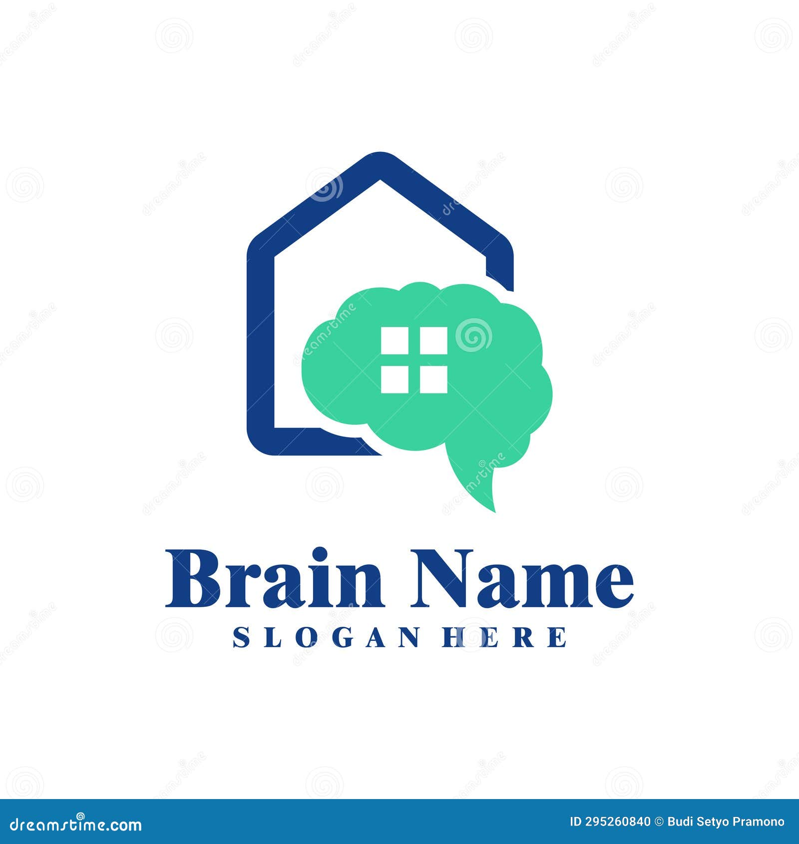 House Brain Logo Design Vector. Creative Brain with House Logo Concepts ...