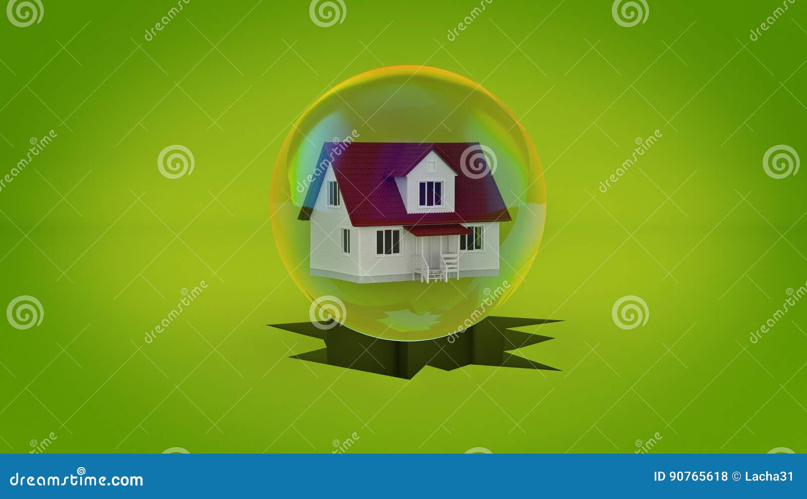 House on the Break, Concept. Stock Illustration - Illustration of ...