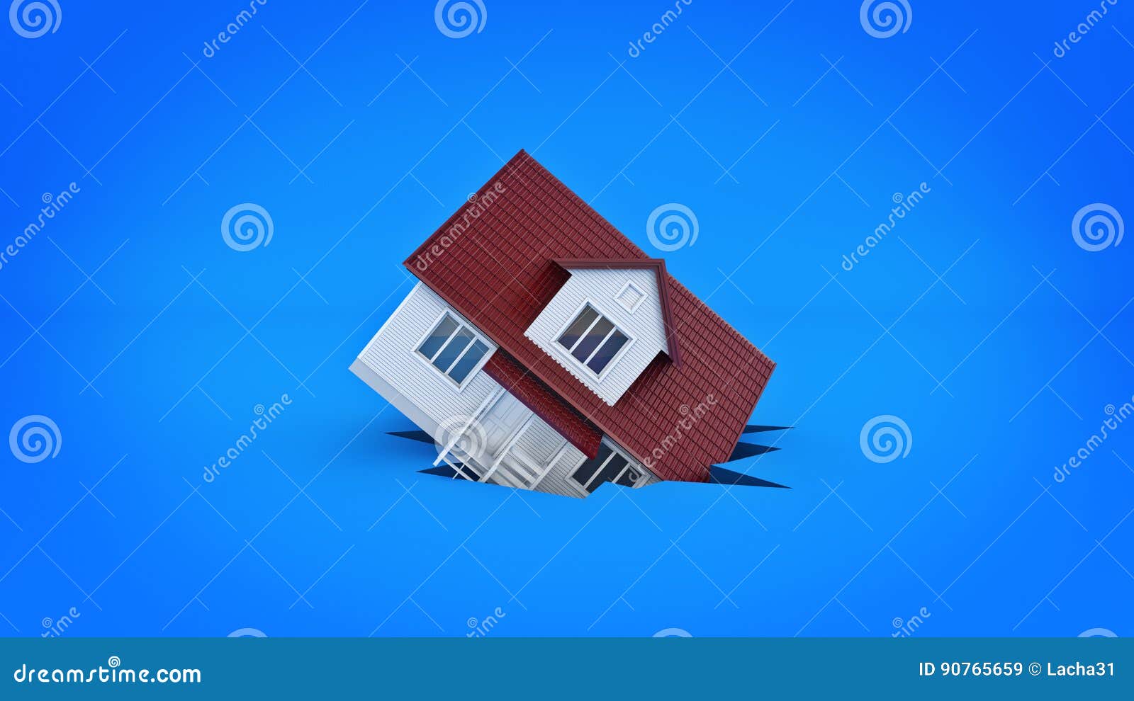 House on the Break, Concept. Stock Illustration - Illustration of ...