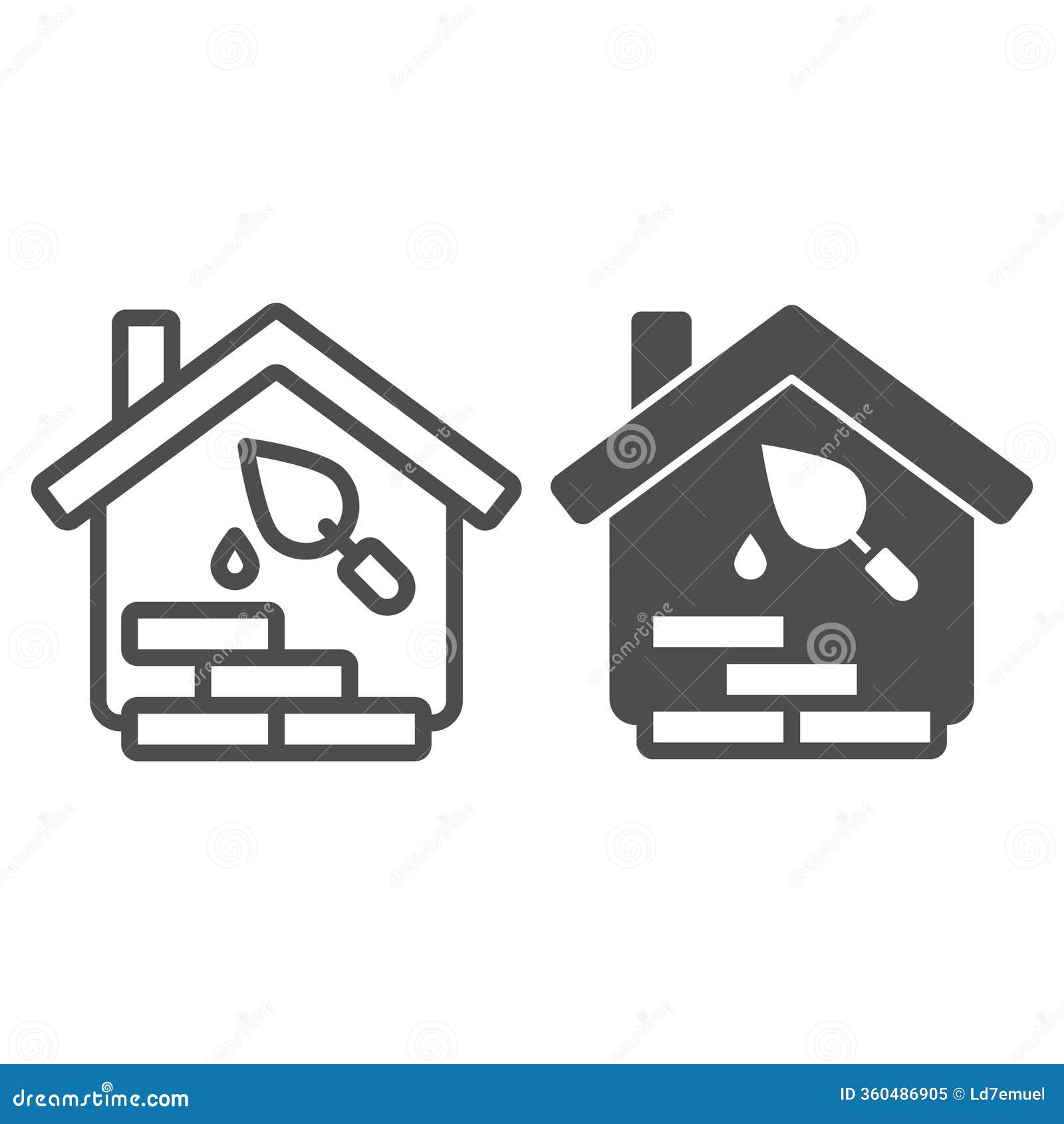 Bag Of Cement Line Icon, House Repair Concept, Paper Sack Sign On White ...