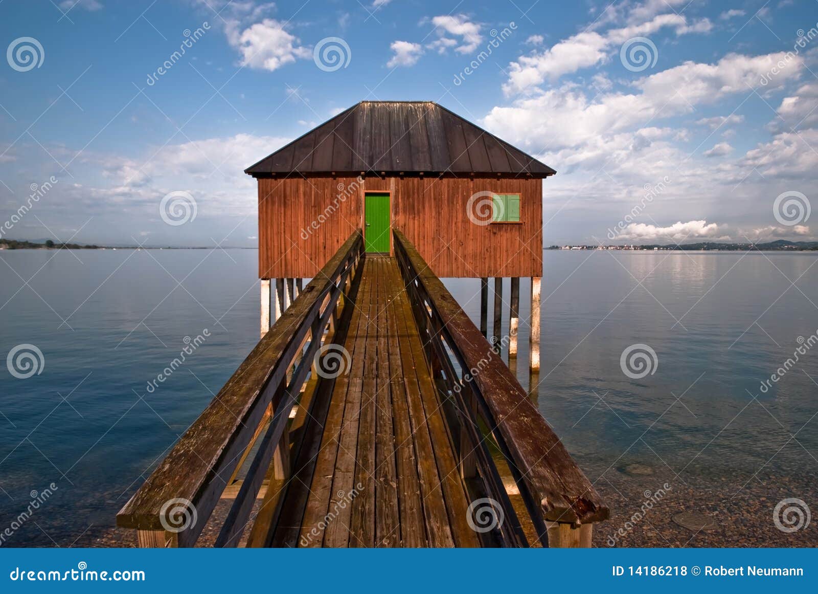 House with Bridge at the Lake Stock Photo - Image of colorful, summer ...