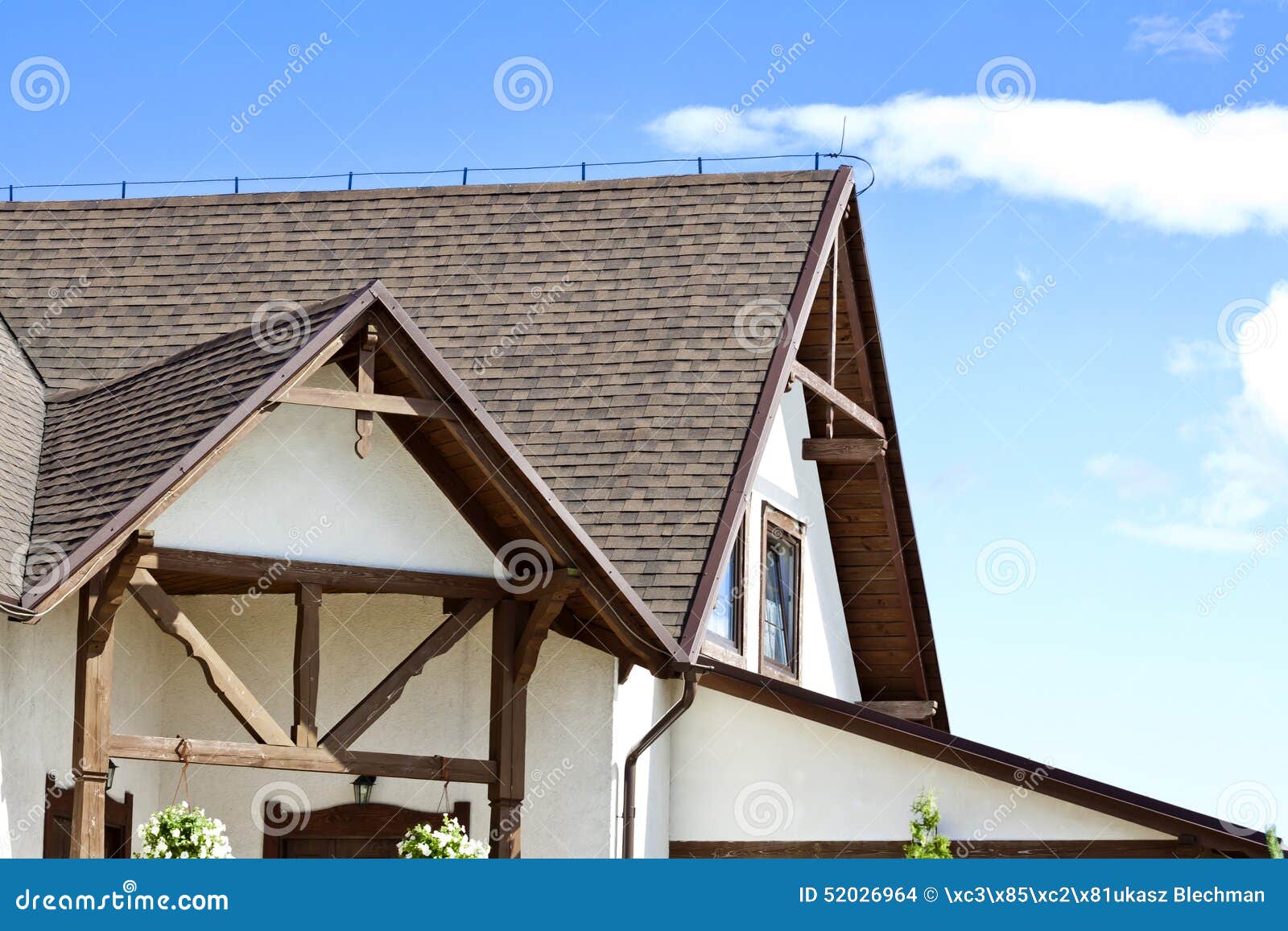 House with a Brown Roof stock photo. Image of cottage - 52026964