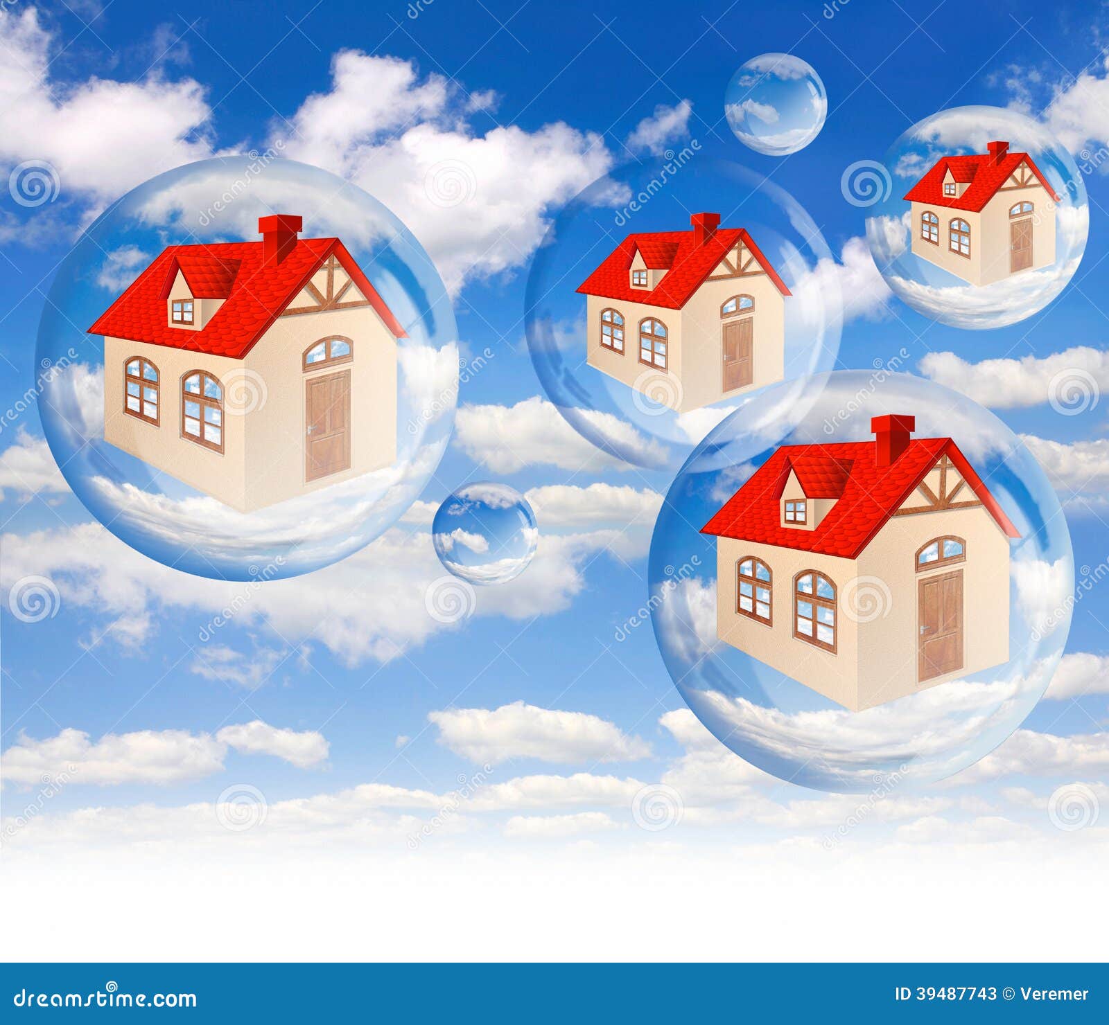 House Bubble on the Background Blue Sky on Stock Illustration ...