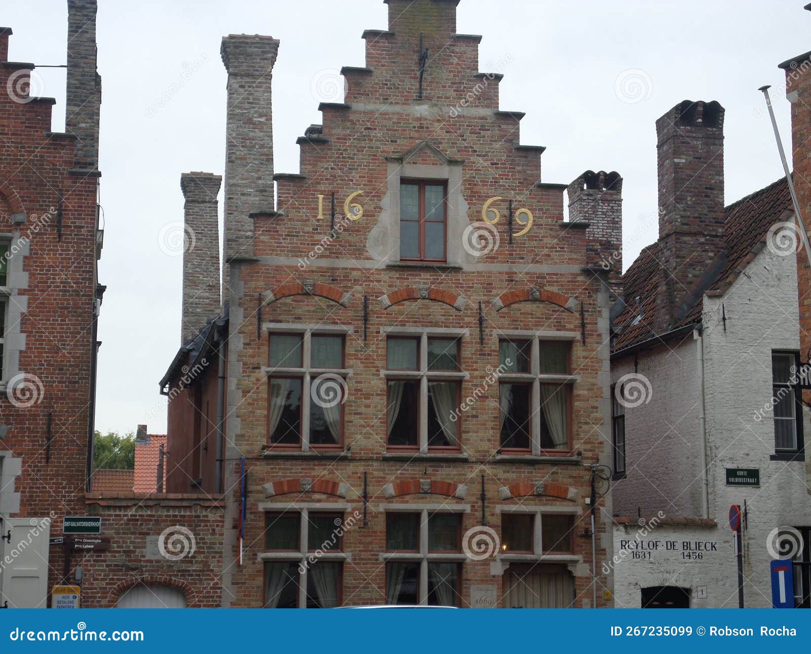 A House Build in 1669. Bruges. Stock Image - Image of bruges ...