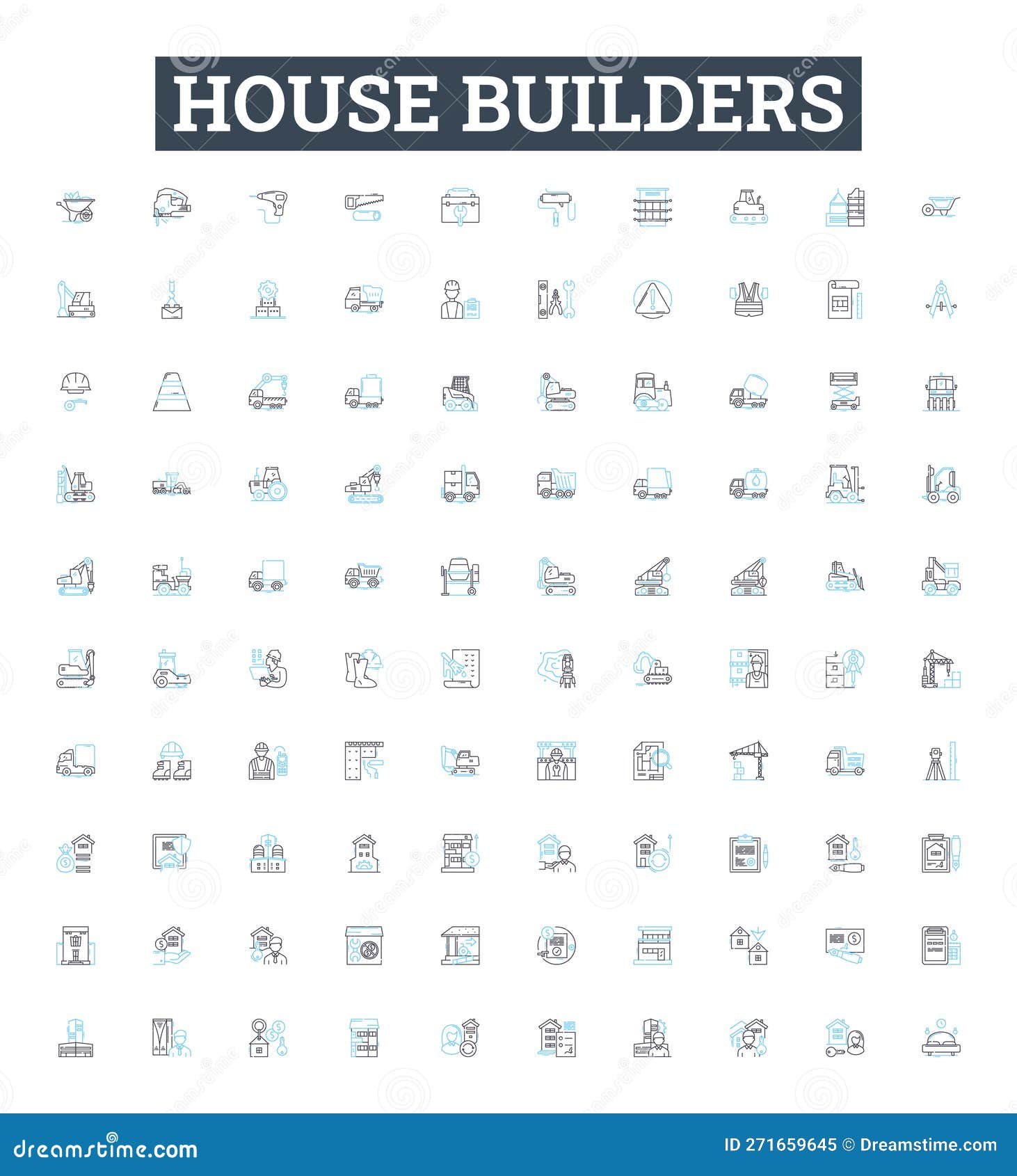 House Builders Vector Line Icons Set. Developers, Constructors ...
