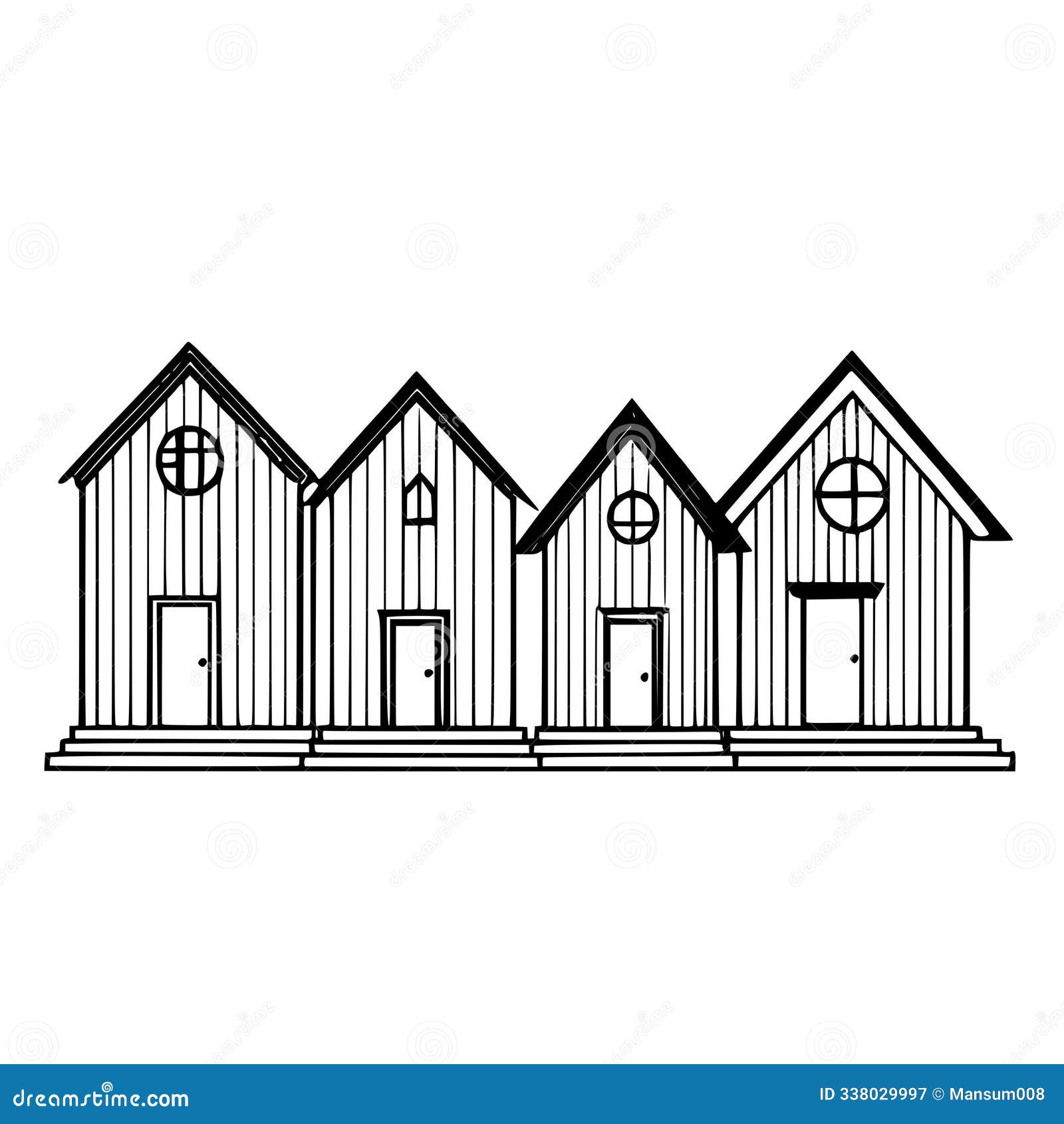 House Building Architecture Sketch Icon. Hand Drawn Illustration Stock ...