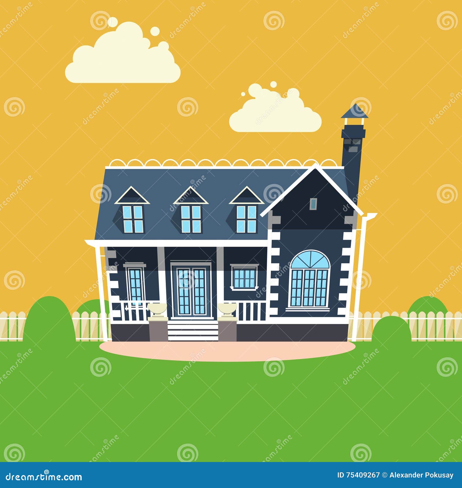 House Building Cartoon Vector Illustration Stock Vector - Illustration ...