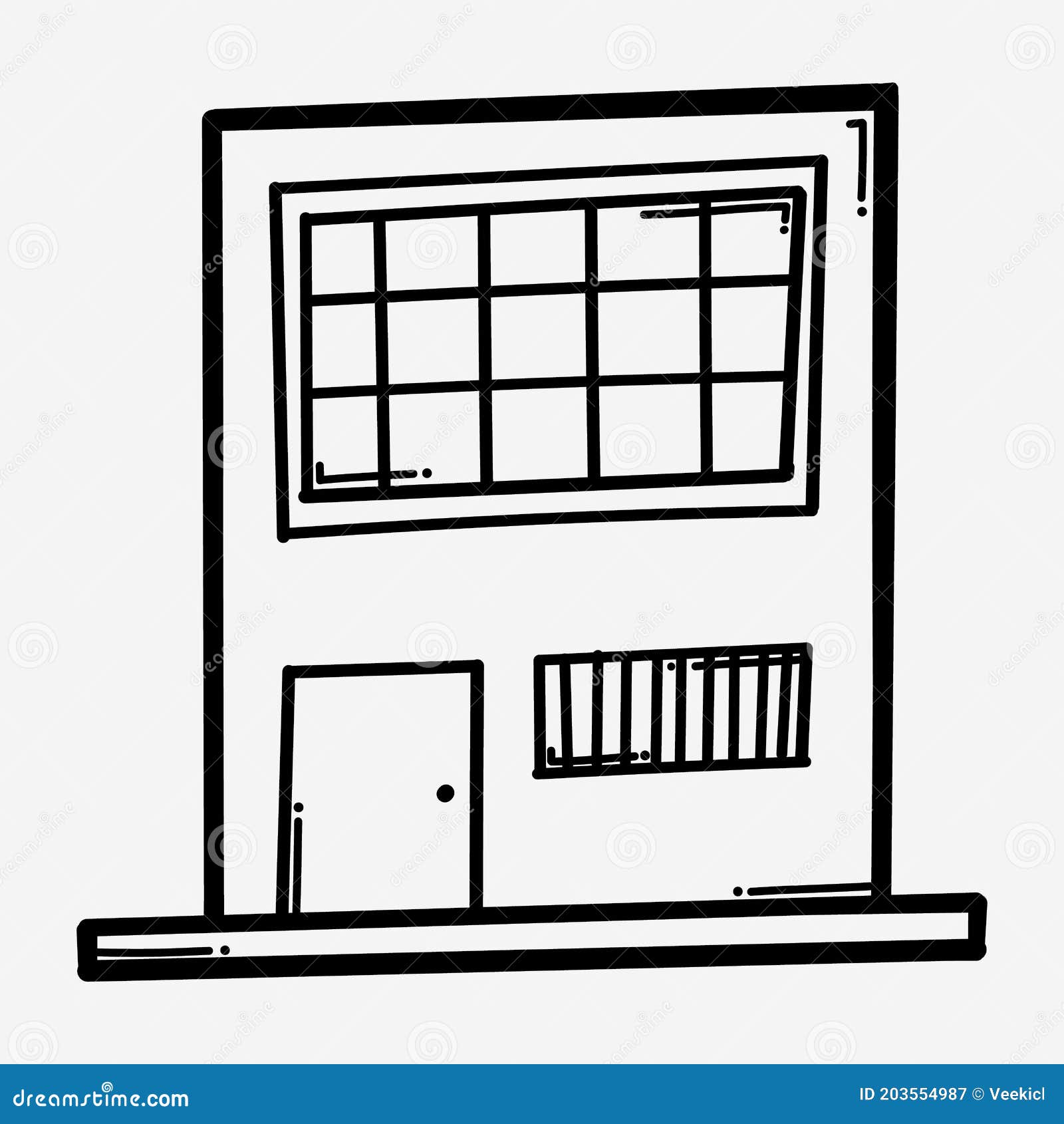 House Building Doodle Vector Icon. Drawing Sketch Illustration Hand ...