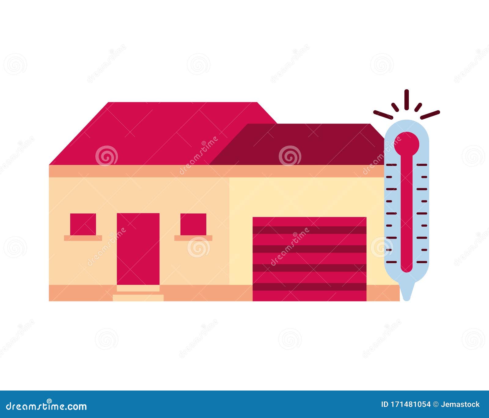 Building And Thermometer Line And Solid Icon, Smart Home Symbol, Home ...