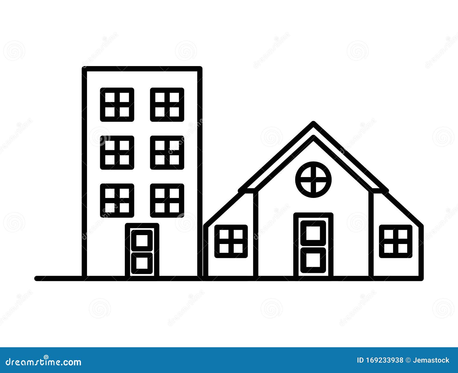 House and Building Front Facades Stock Vector - Illustration of ...