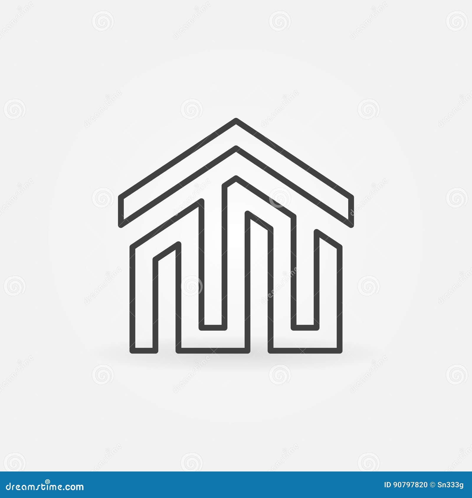 House Building Icon or Logo Stock Vector - Illustration of logotype ...