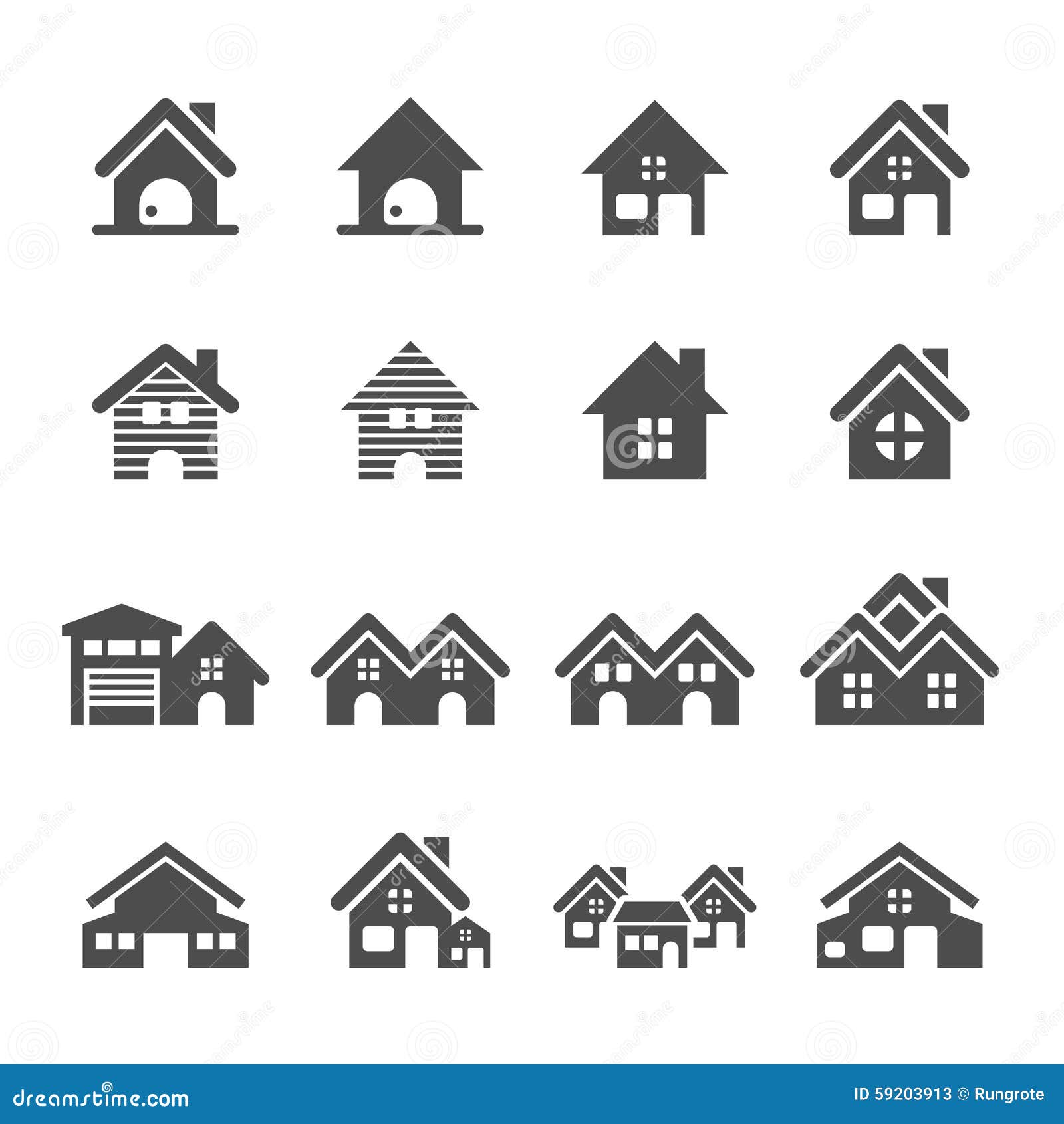 House Building Icon Set, Vector Eps10 Stock Vector - Illustration of ...