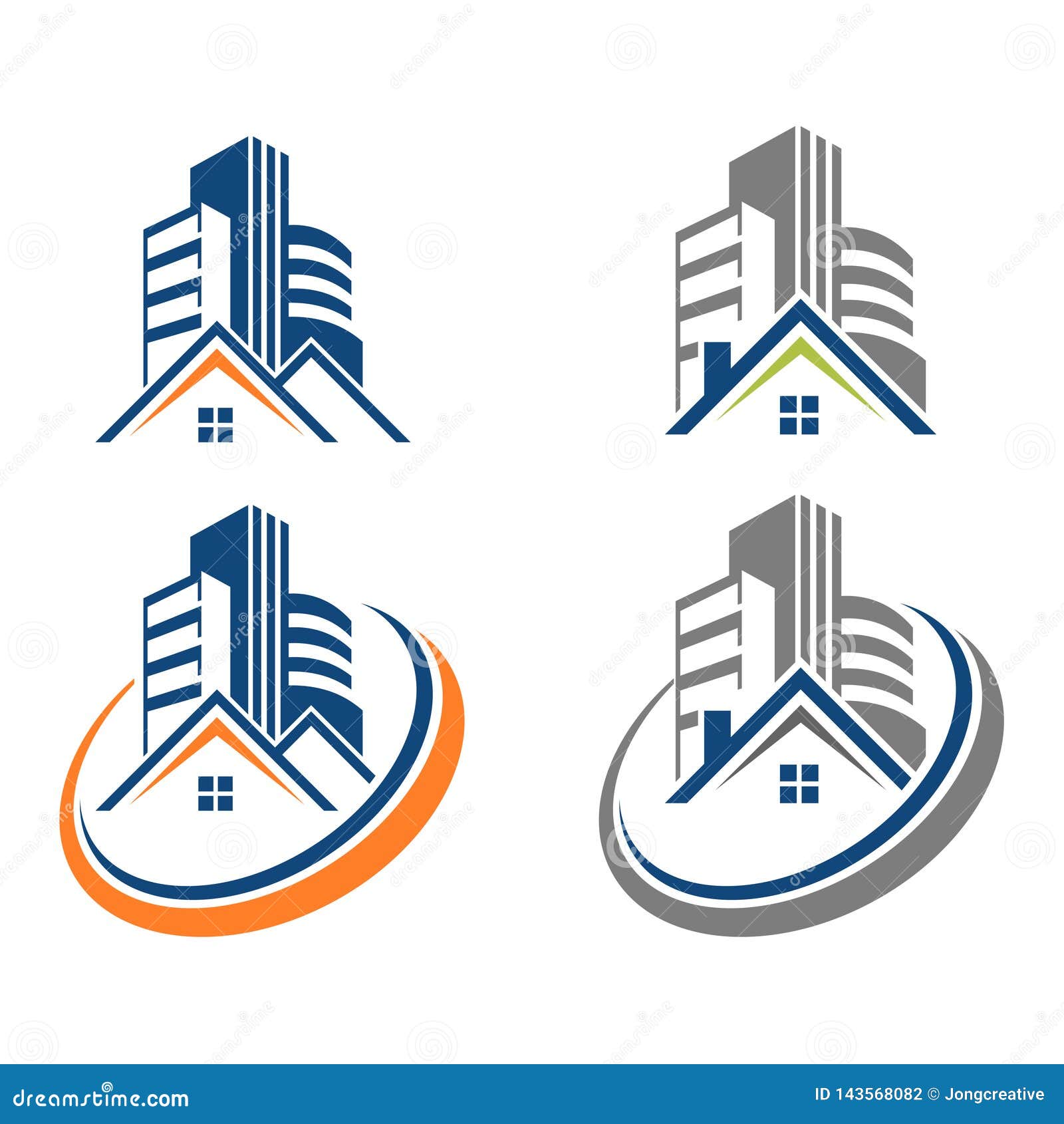 House Building Icon Symbol Logo Collection Set Stock Vector ...