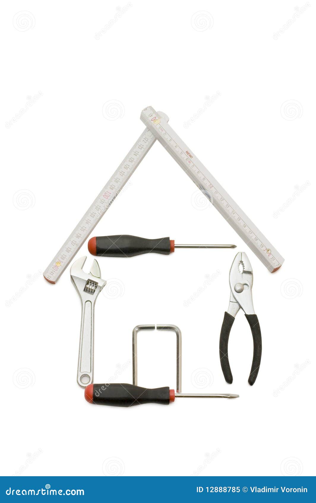 House from building tools stock image. Image of door - 12888785