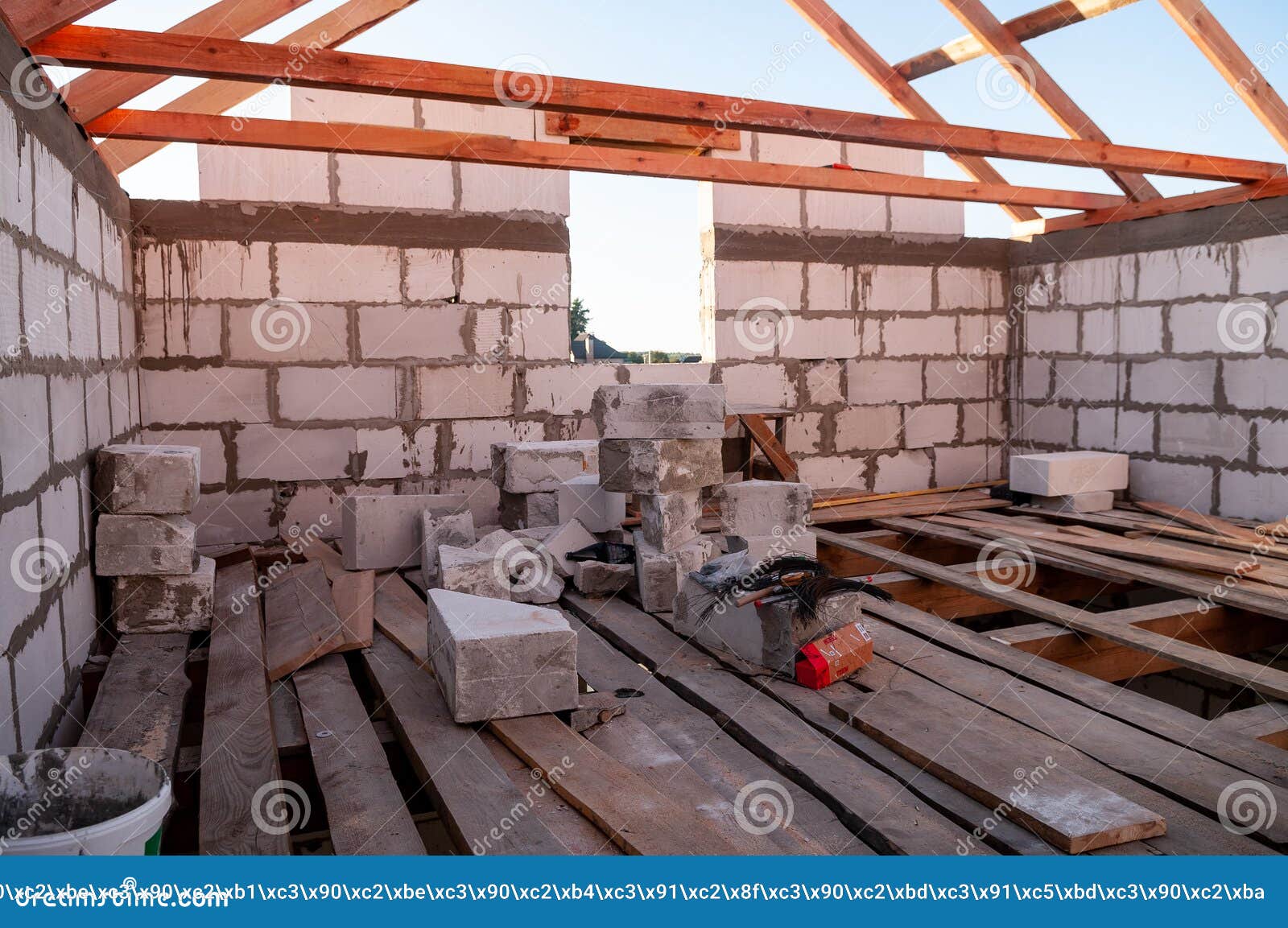 House Building Under Construction Composition Stock Image - Image of ...