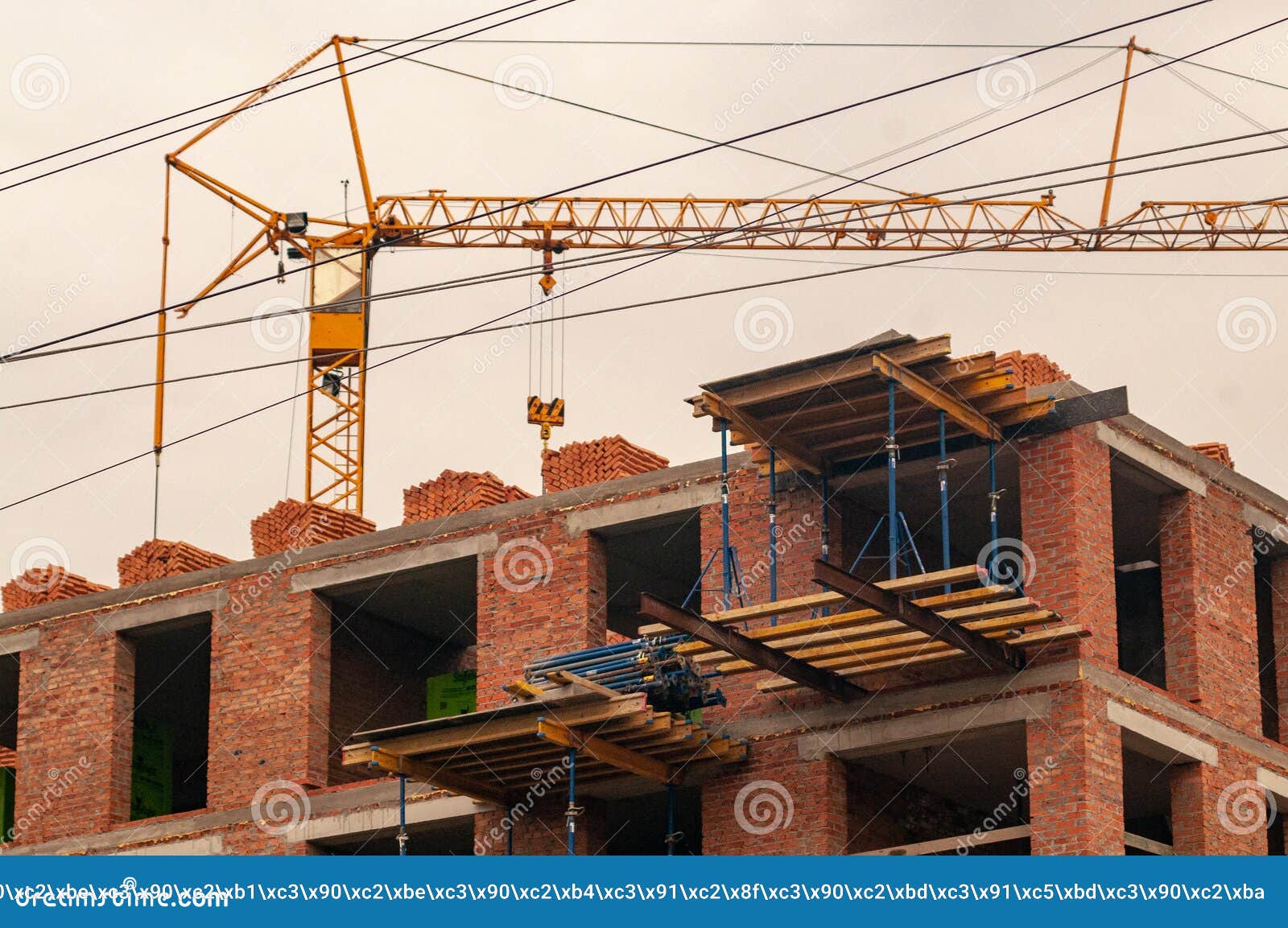 House Building Under Construction Composition Stock Image - Image of ...