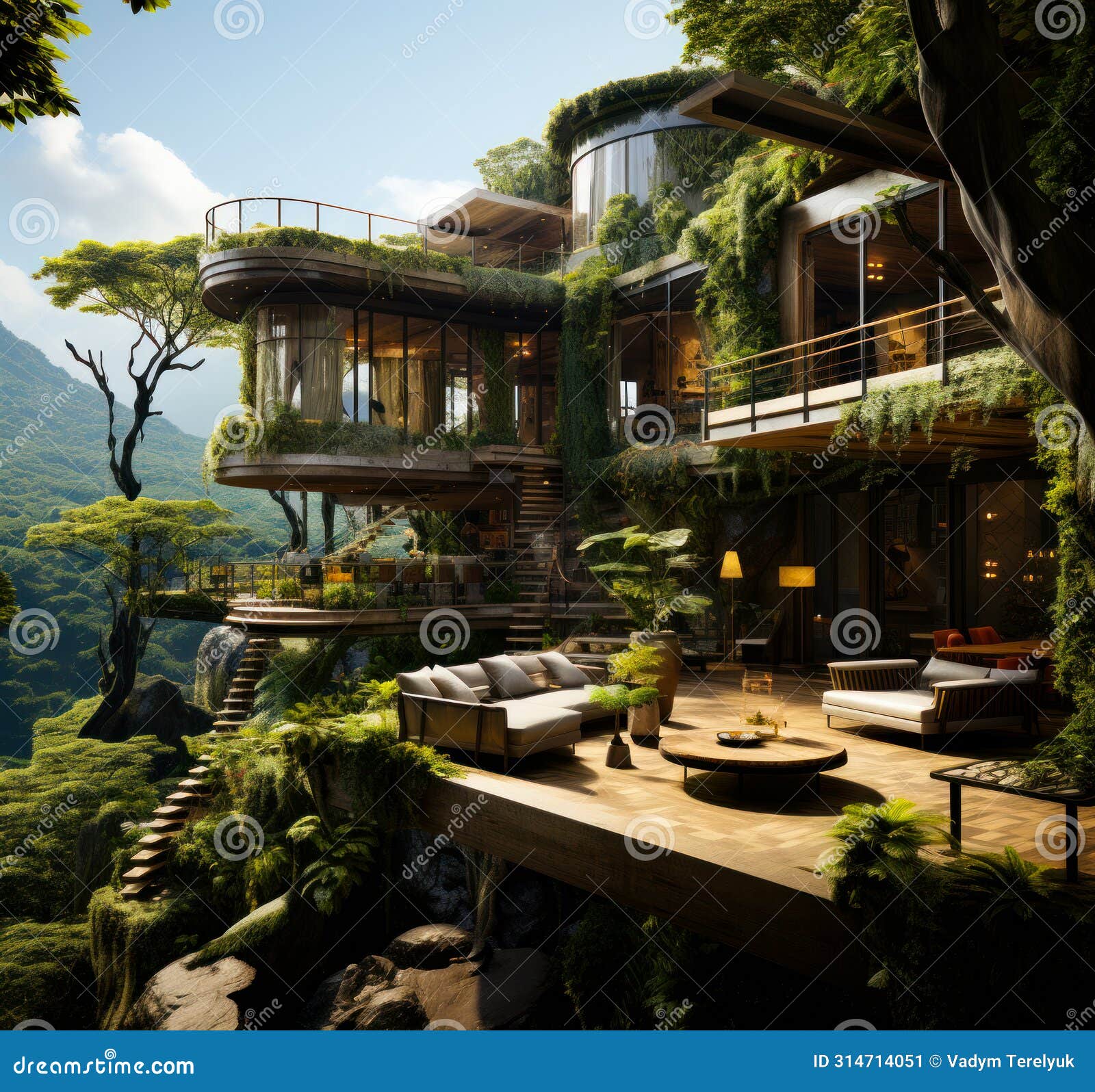 The House is Built in the Form of Large Tree Stock Image - Image of ... The House is Built in the Form of Large Tree Stock Image - Image of ...