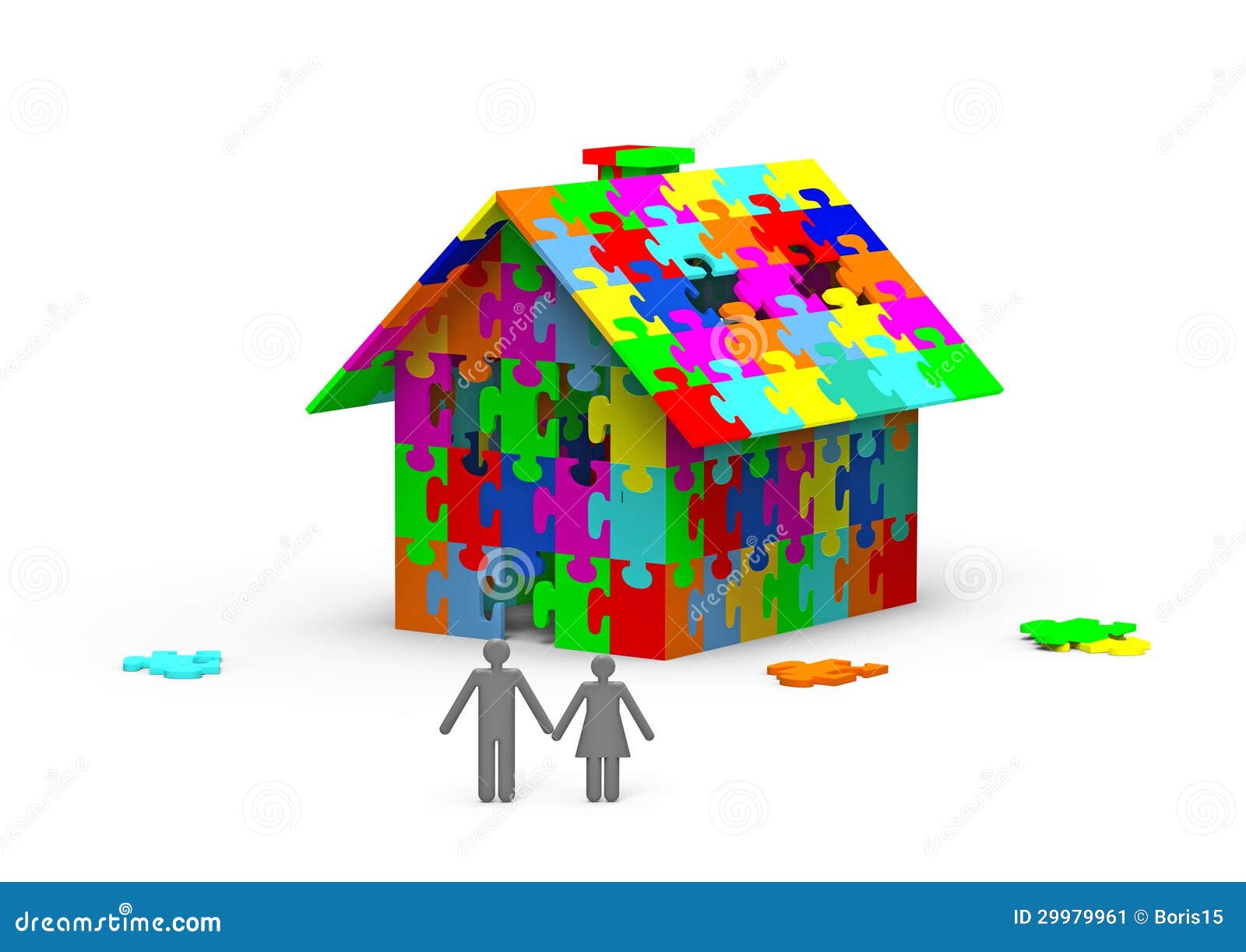 House from puzzles stock illustration. Illustration of structure - 29979961