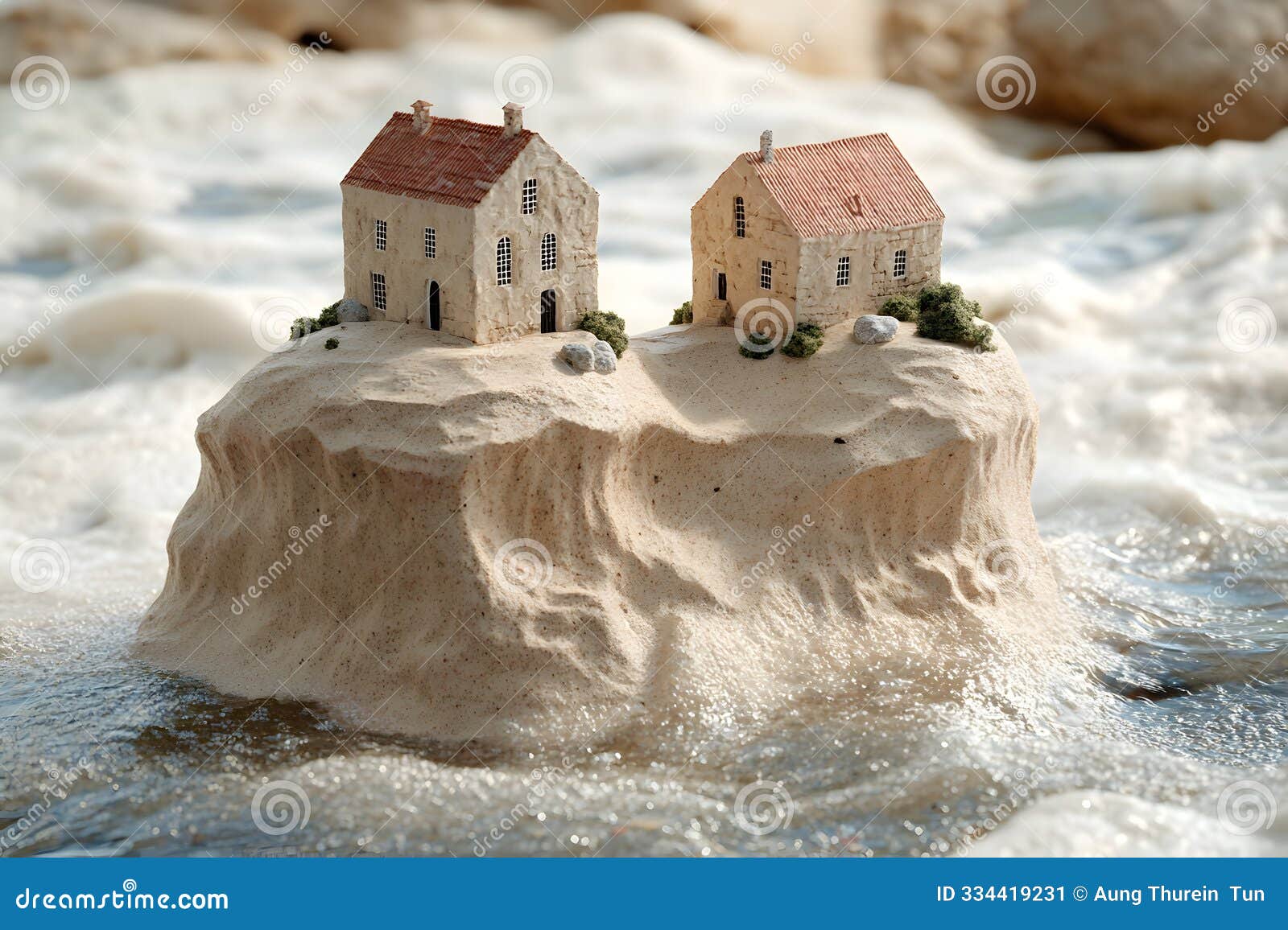 House Built on Rock and Sand Stock Image - Image of foundation, belief ...