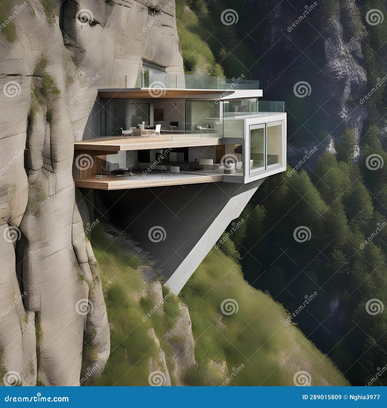 A House Built into the Side of a Cliff, Accessible by a Suspended ...