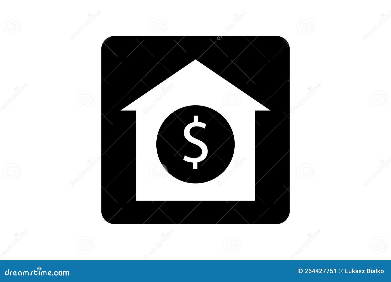 House Button and Dollar Coin Inside Stock Vector - Illustration of ...