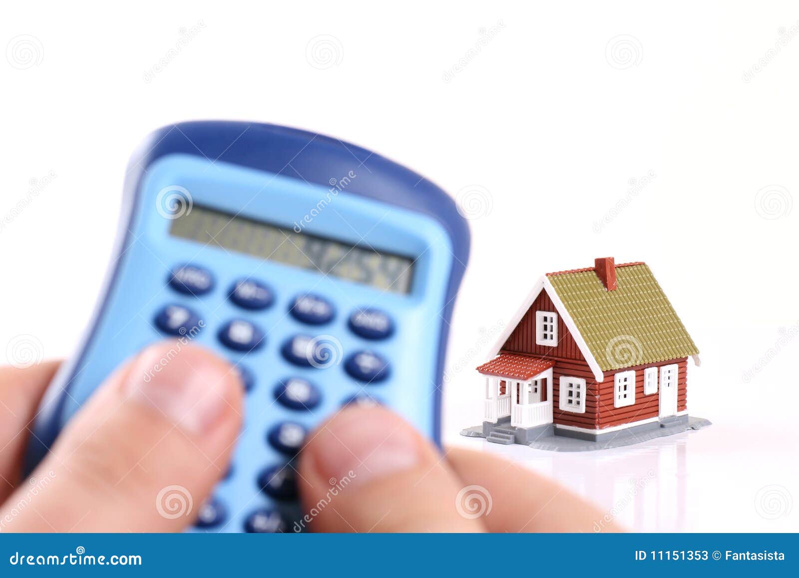 House and Calculator in Hand. Stock Image - Image of person, home: 11151353