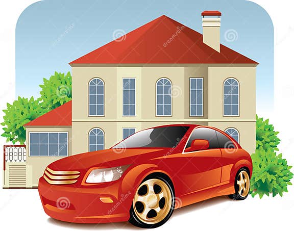 House and car stock vector. Illustration of condominium - 14776161