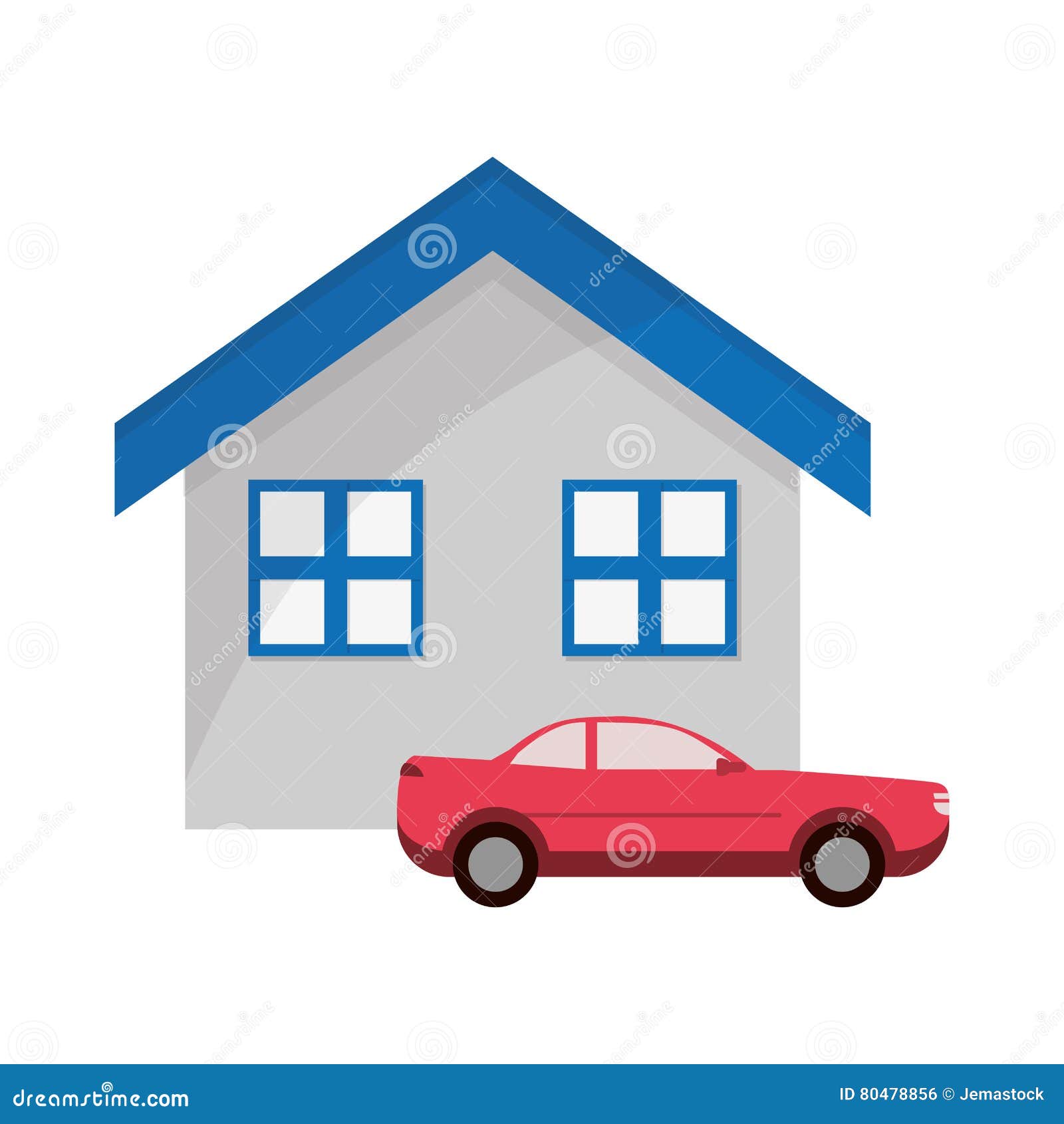 House and car icon stock vector. Illustration of living - 80478856