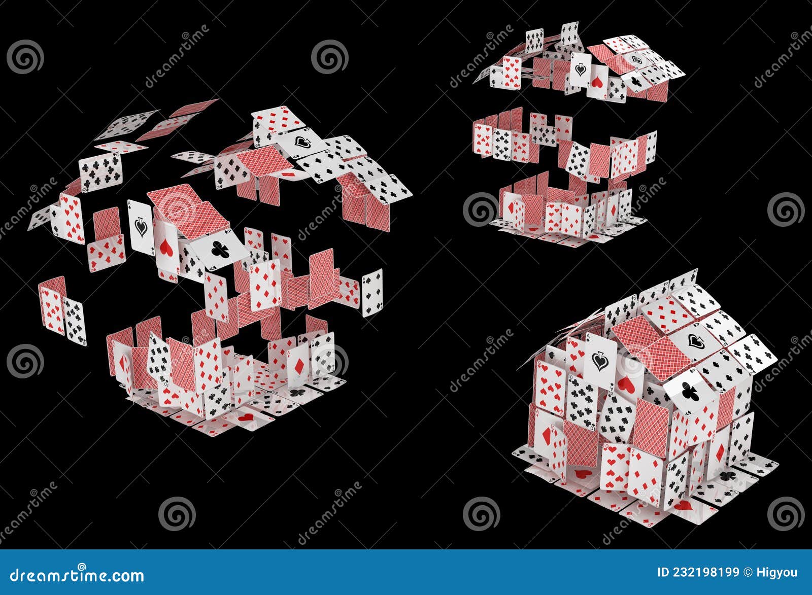House Cards, Explode stock illustration. Illustration of house - 232198199