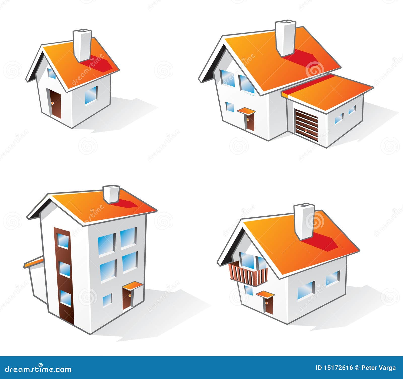 House cartoon icons stock vector. Illustration of family - 15172616