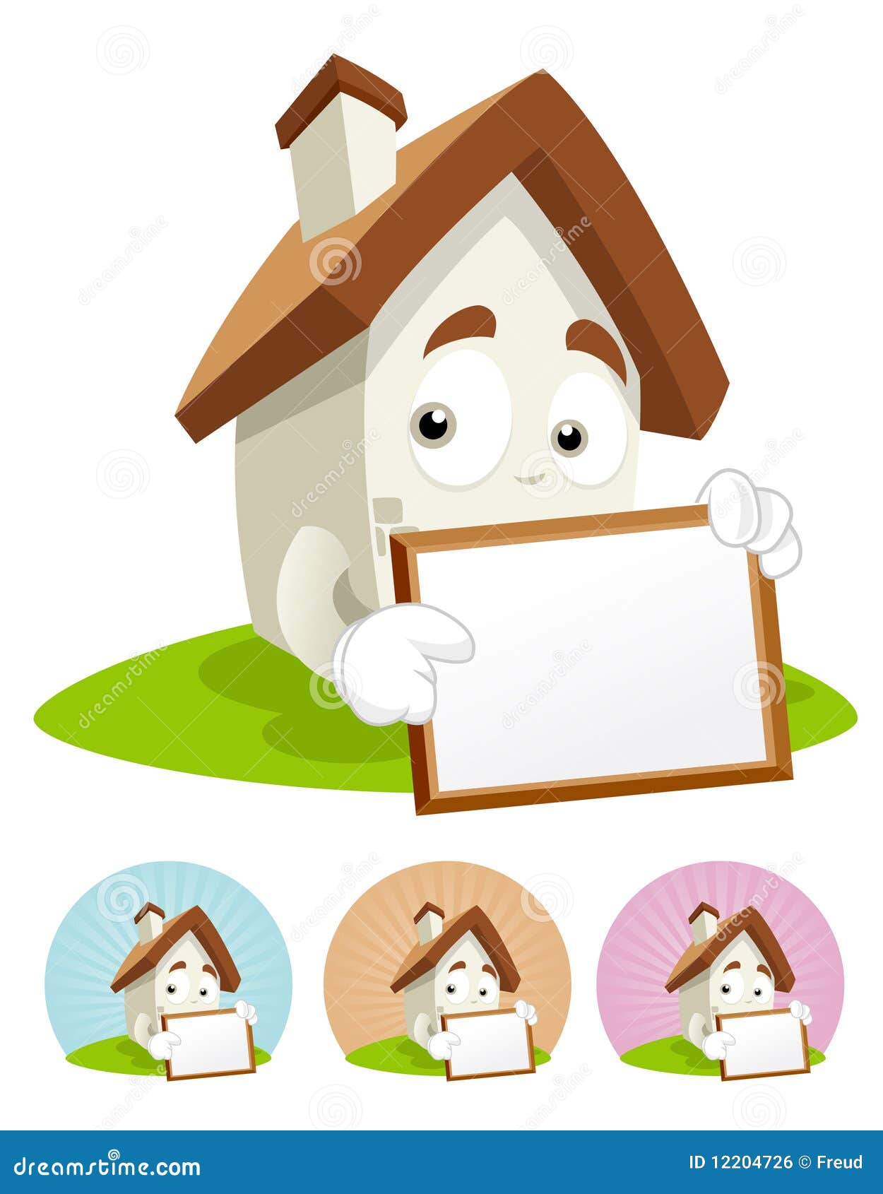 House Cartoon Mascot - White Board Stock Illustration - Illustration of ...